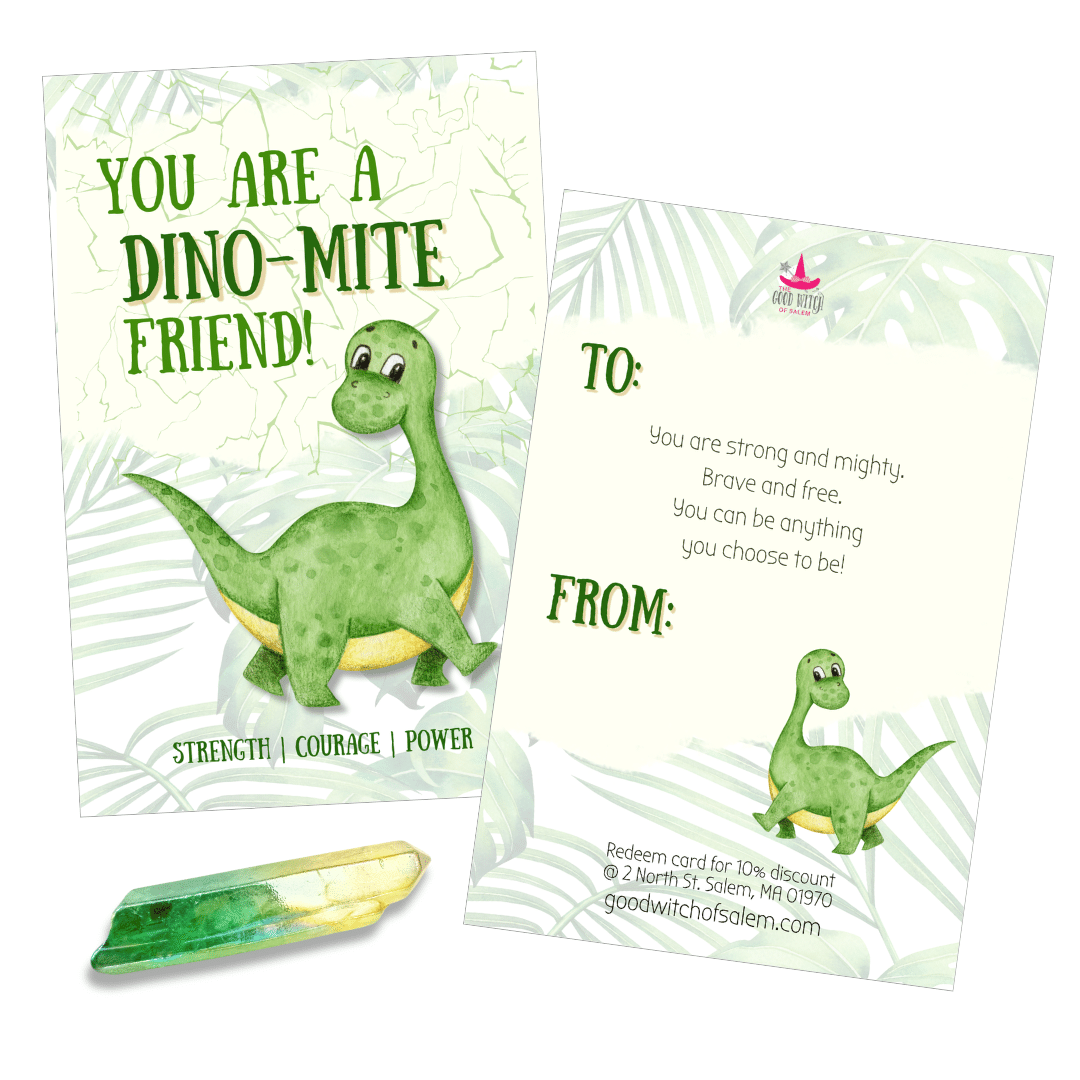 "You are a Dino-Mite Friend" Dinosaur Crystal Friendship Cards (Set of ...